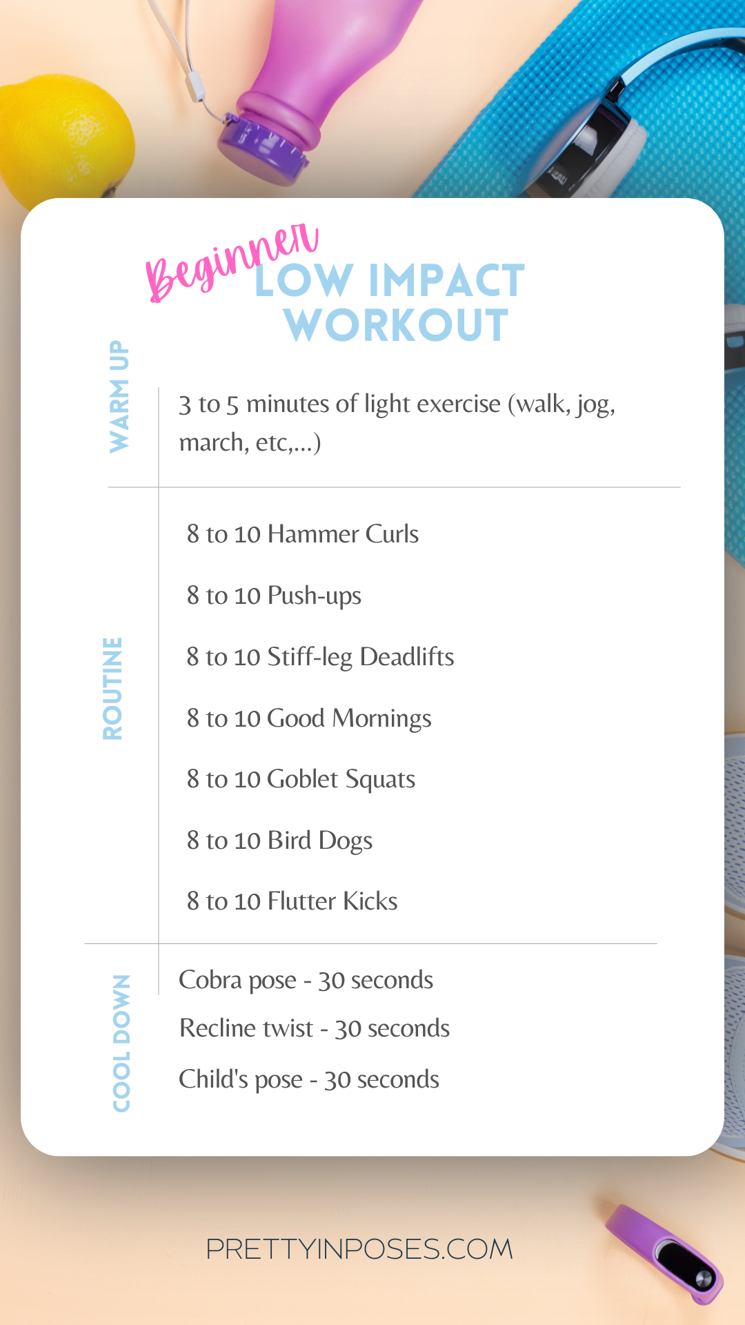 Low Impact Workout for Beginners - Pretty in Poses
